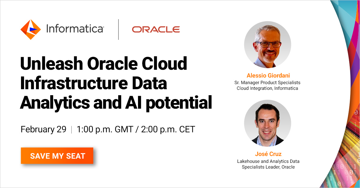 Unlock the power of Generative AI and Data Analytics with Informatica and Oracle Cloud - Virtual